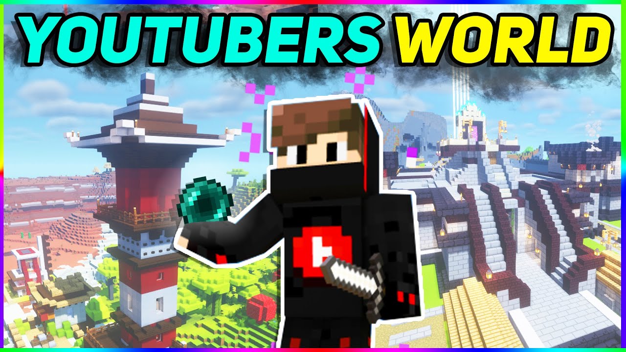 Minecraft but I can teleport into youtubers worlds | Minecraft Hindi ...