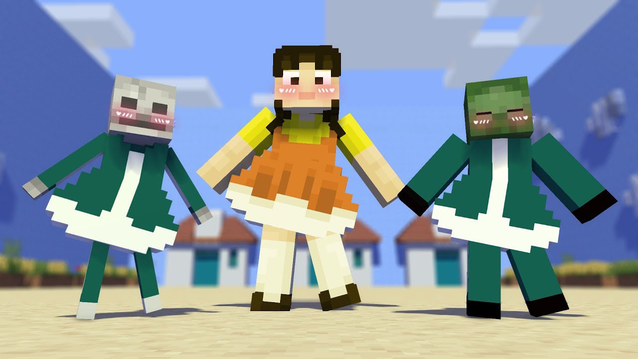 Stay Dance in Minecraft - Bagas Craft Maid Dance (Squid Game vs Monster ...