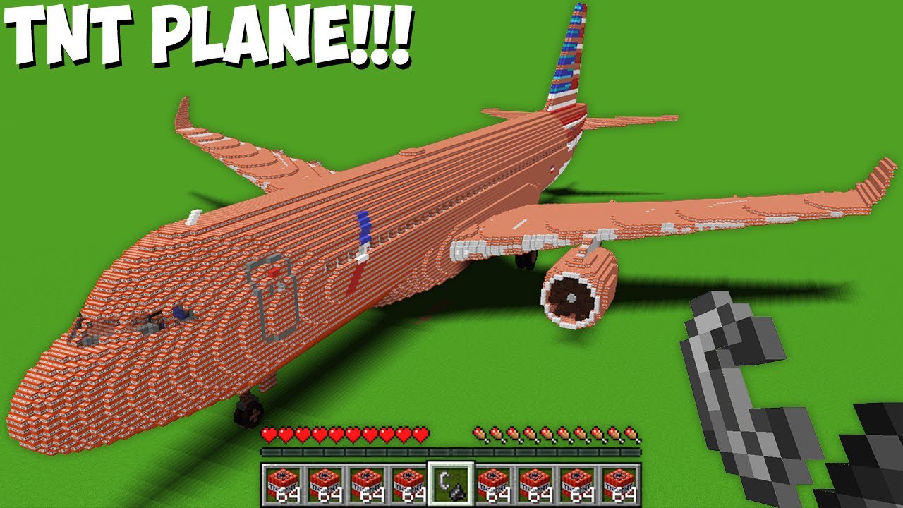 What WILL HAPPEN IF YOU LIGHT BIGGEST PLANE OF TNT in Minecraft ...
