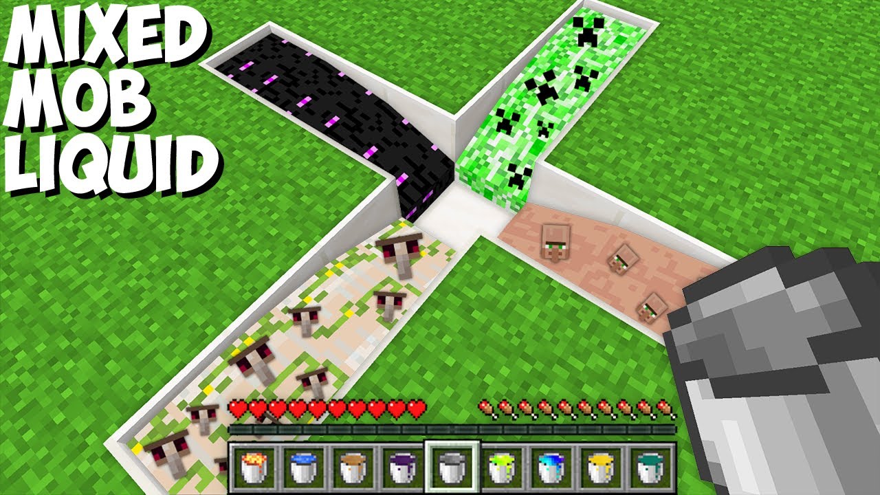 What if YOU MIXED VILLAGER and GOLEM and CREEPER and ENDERMAN LIQUID in ...