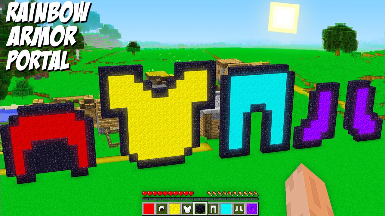 What is INSIDE a RAINBOW ARMOR PORTAL in Minecraft ? PORTAL OF ALL ...