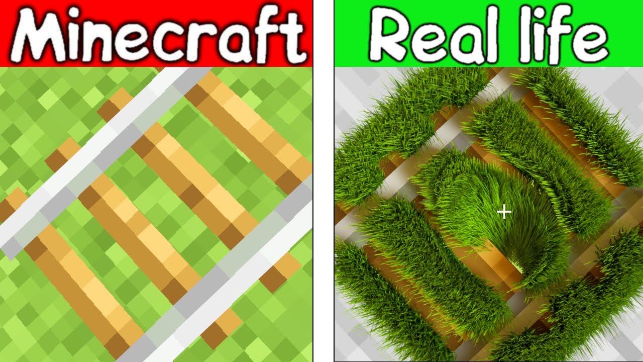 GRASS - Minecraft Vs Realistic - Minecraft videos