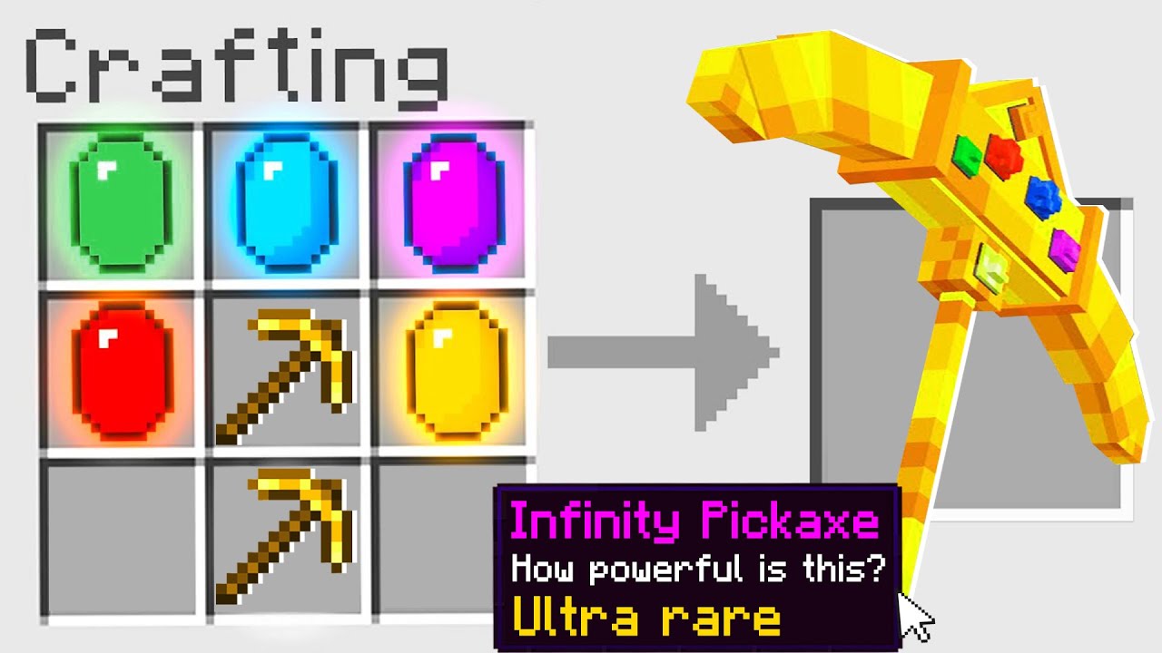 Minecraft But I Can Craft Infinity Pickaxe - Minecraft videos