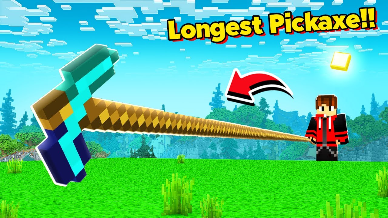 Minecraft, But I Can Craft WORLD'S LONGEST PICKAXE.... - Minecraft videos