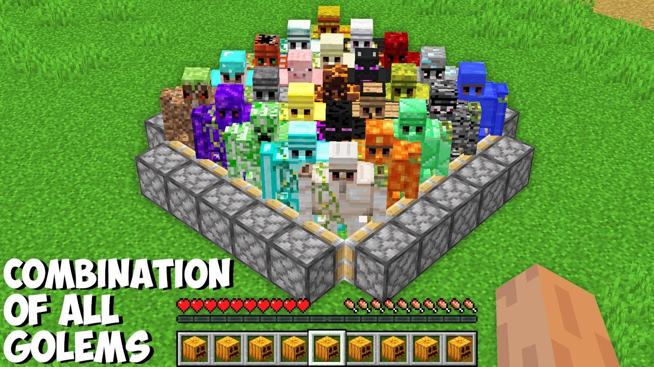 What if YOU COMBINE ALL THE RARE GOLEMS in Minecraft? GOLEM THAT NO ONE ...