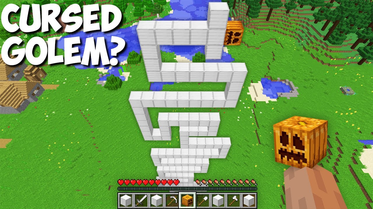 What if YOU SPAWN A SUPER CROOKED CURSED GOLEM in Minecraft ? MOST ...