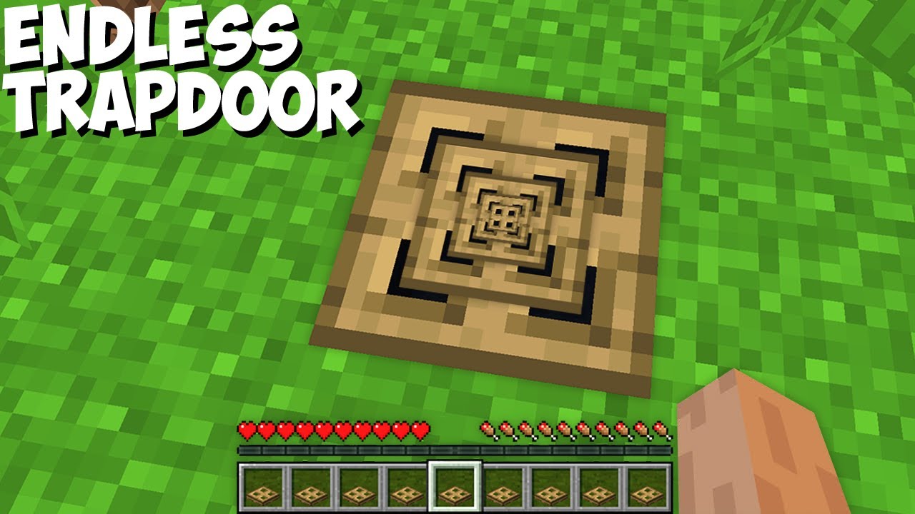 What if you OPEN this ENDLESS TRAPDOOR in Minecraft ? MAGIC TRAPDOOR ...