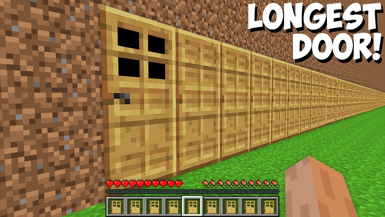 What if you OPEN this SUPER LONGEST DOOR in Minecraft ? ! BIGGEST DOOR ...