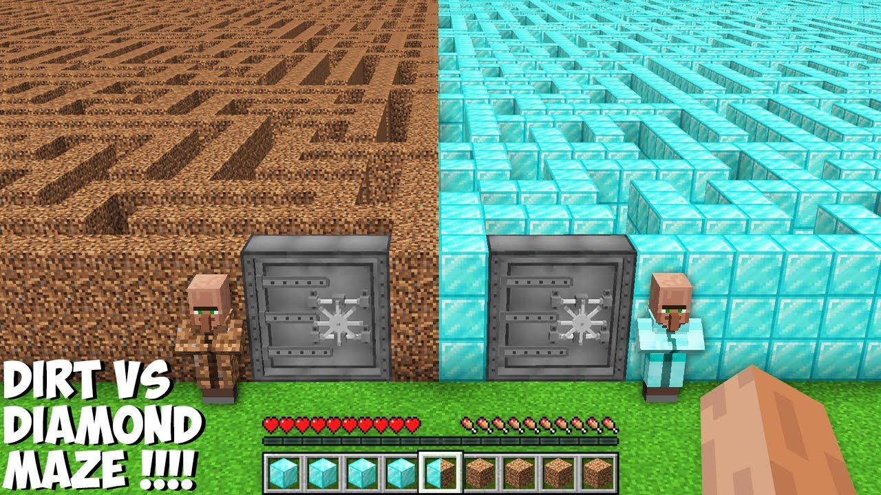 What is the BIGGEST MAZE TO CHOOSE DIRT VS DIAMOND in Minecraft ? SUPER ...