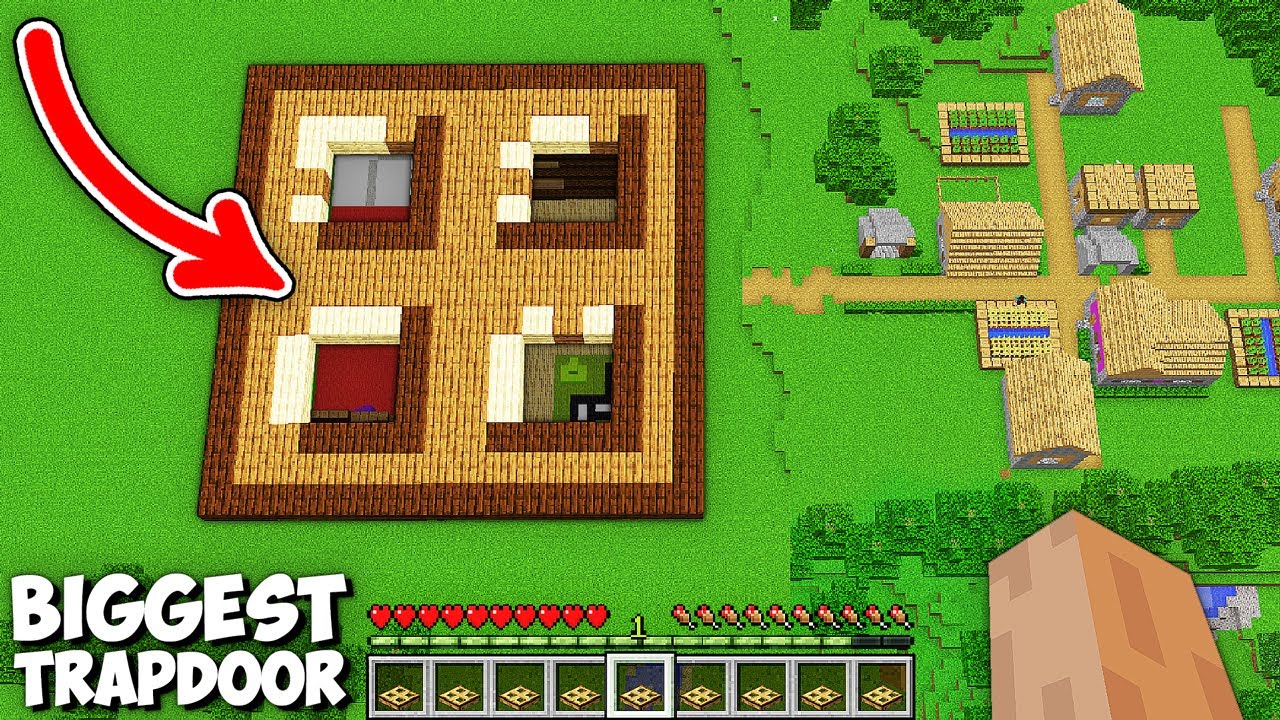 What's inside the GIANT TRAPDOOR in Minecraft ? I found the BIGGEST ...
