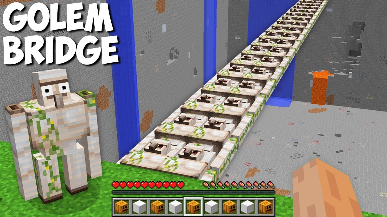 Where DOES THIS LONG GOLEM BRIDGE LEAD in Minecraft ? SECRET IRON GOLEM ...