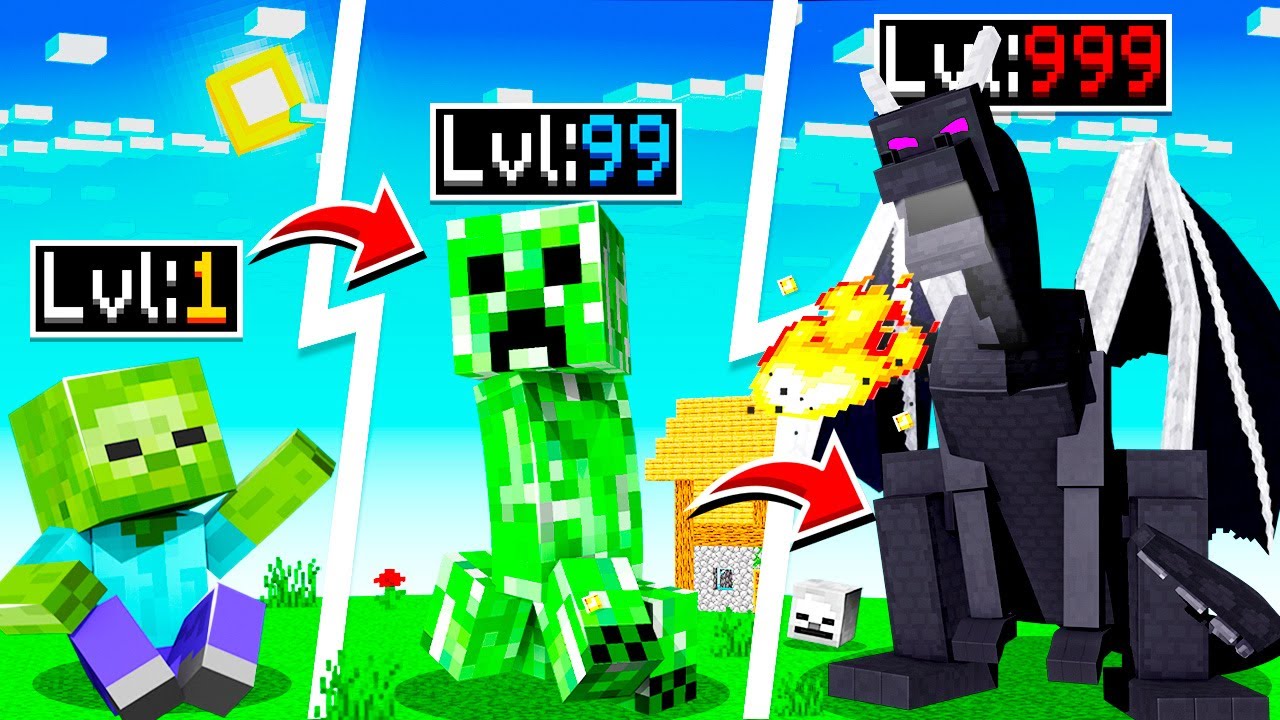 Eat MOBS to EVOLVE in Minecraft - Minecraft videos