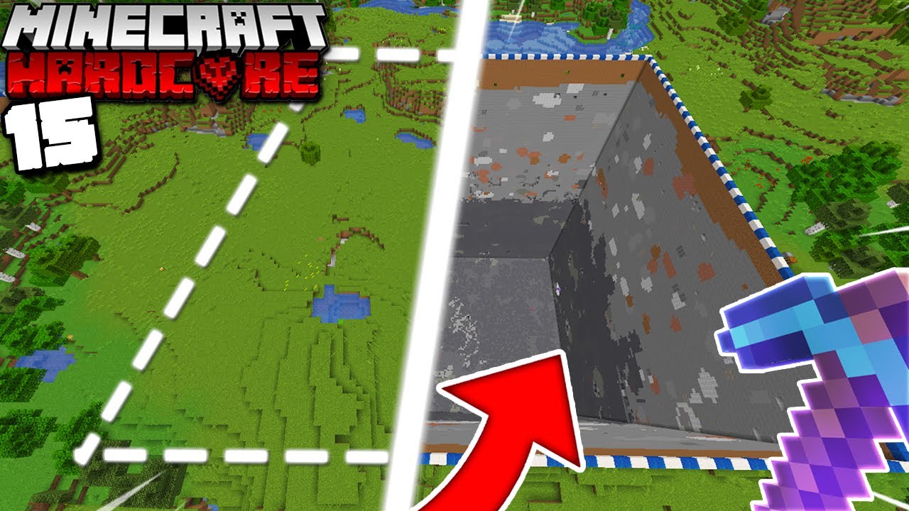 I Mined a 100x100 area to BEDROCK in Minecraft Hardcore! - Minecraft videos