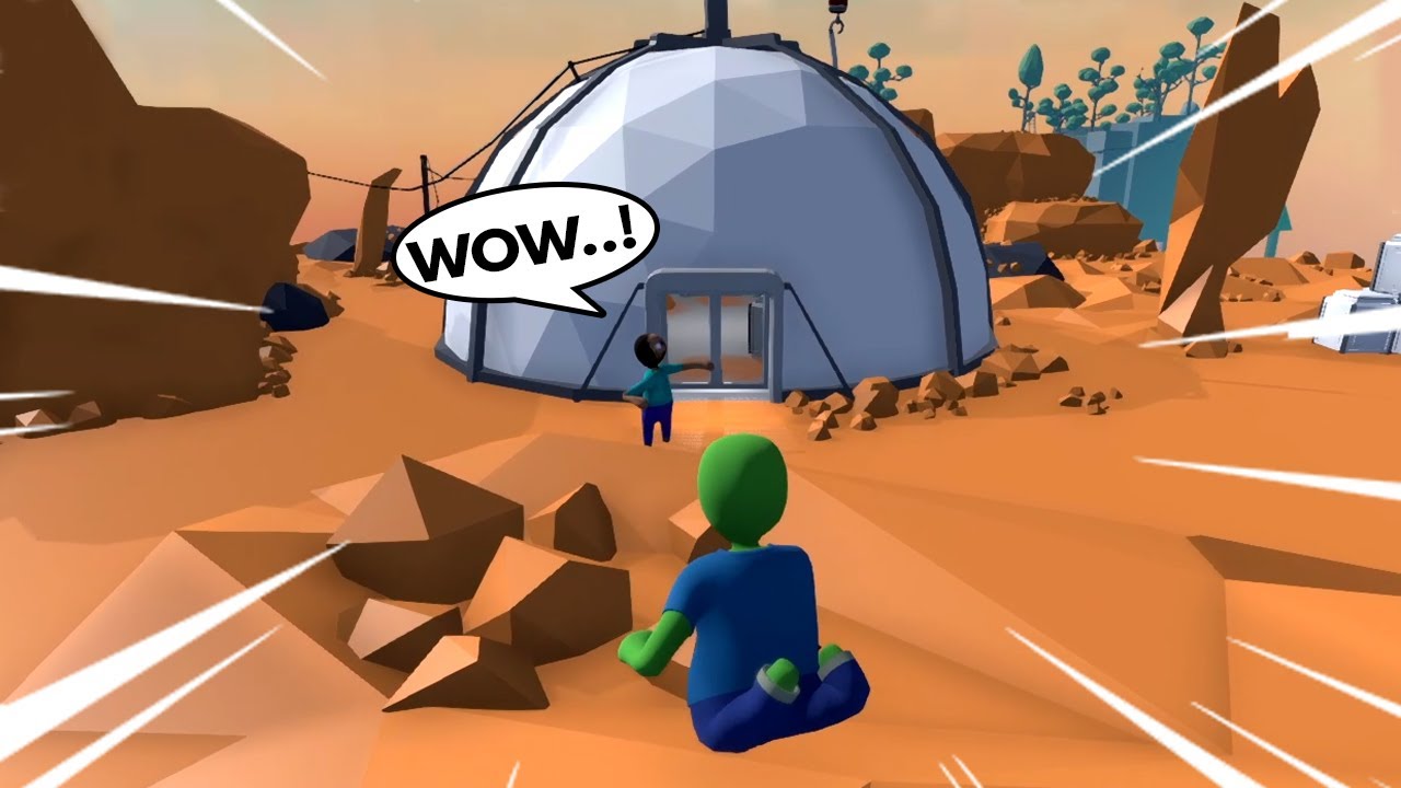 MINECRAFT STEVE AND ZOMBIE LANDED ON MARS in HUMAN FALL FLAT ...