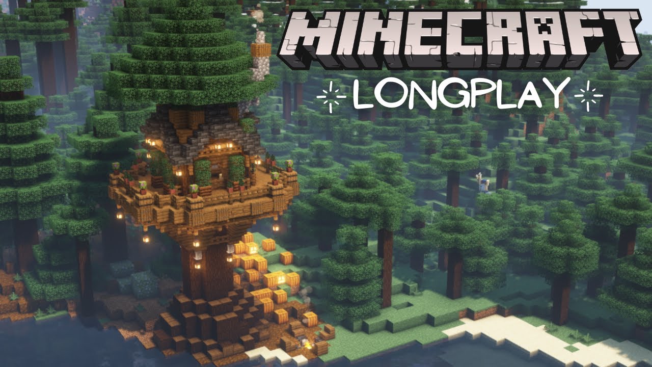 Minecraft Relaxing Longplay - Building a Taiga Treehouse, Peaceful 1.18 ...