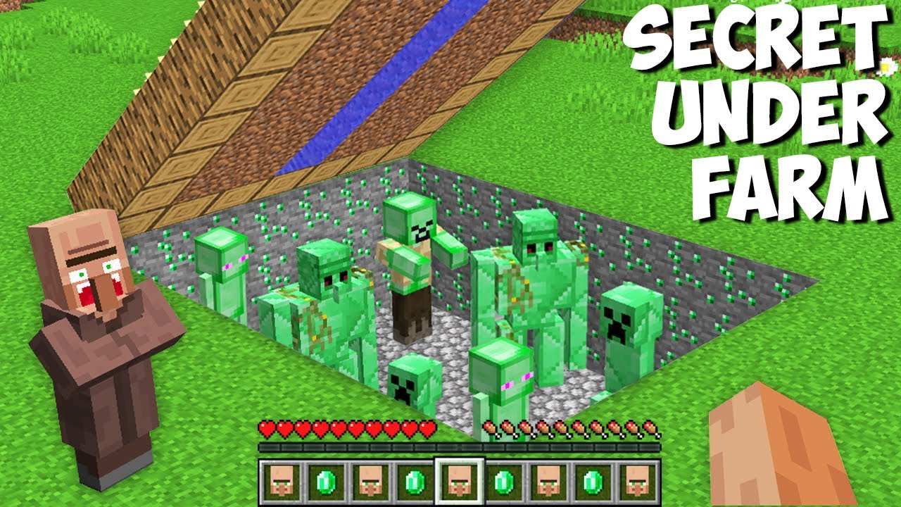Why VILLAGER HIDE SECRET PLACE UNDER FARM WITH SUPER EMERALD MOBS in ...
