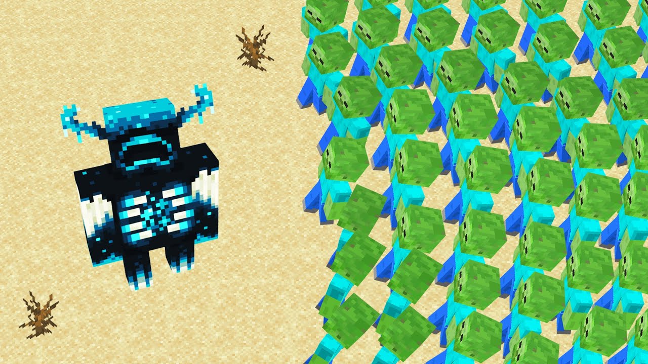 1 Warden VS 1017 Zombies! (Minecraft) - Minecraft videos