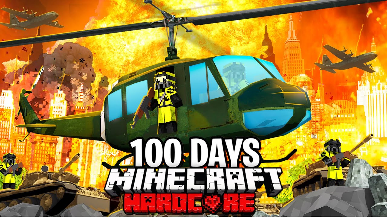 100 Days in a HARDCORE Nuclear Wasteland... - Minecraft videos