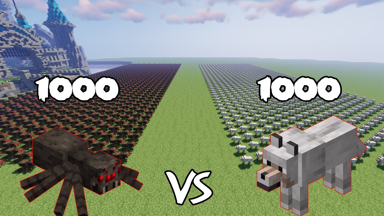 1000 Spiders Vs 1000 Wolves |Minecraft| - Minecraft videos