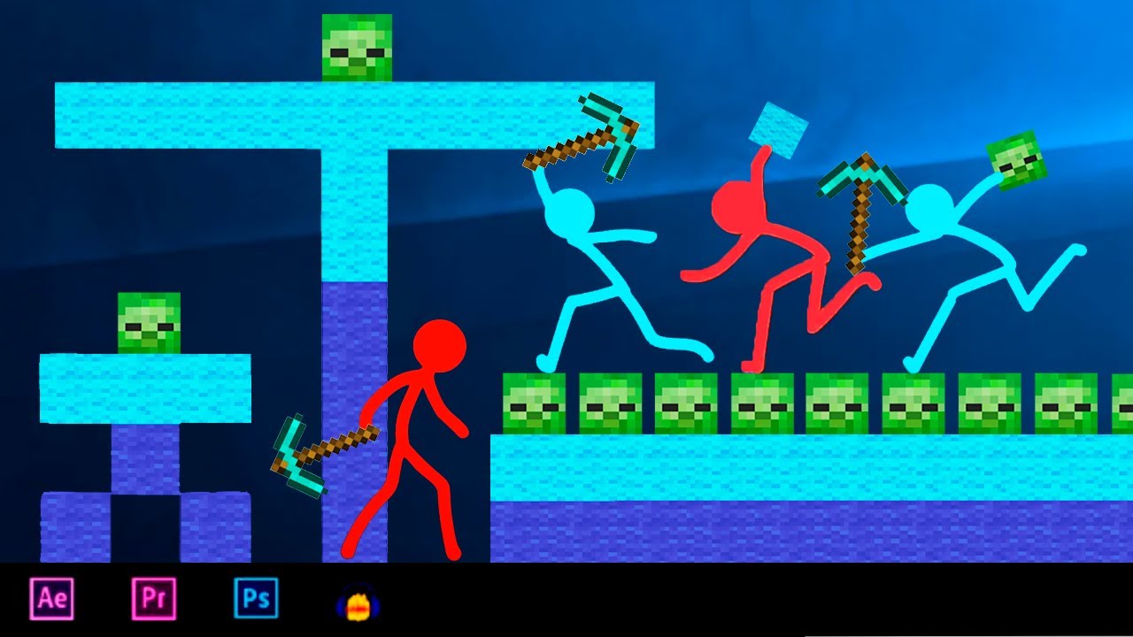 Animation vs Minecraft Stickman - ALL WAYS of Zombie Golems / Stickman ...