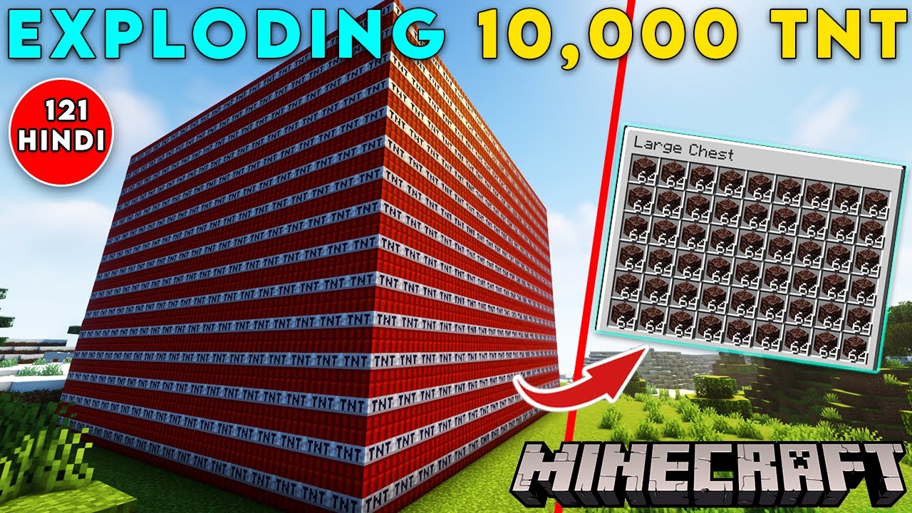 EXPLODING 10,000 TNT IN MINECRAFT - MINECRAFT SURVIVAL HINDI #121 ...