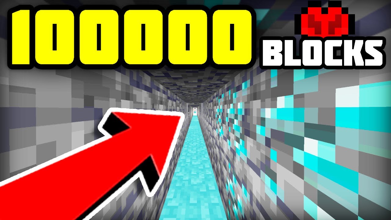 I Mined for 100,000 Blocks in a Straight Line in Minecraft Hardcore ...