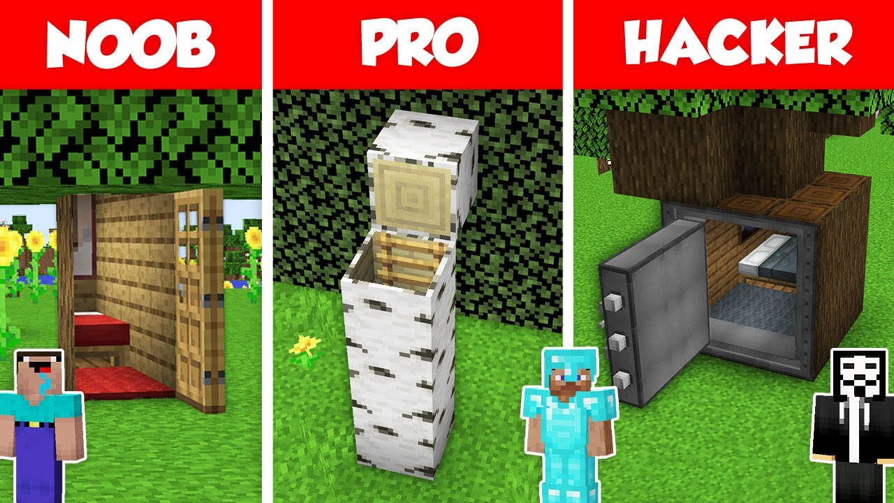 INSIDE TREE BASE WOOD HOUSE BUILD CHALLENGE - NOOB vs PRO vs HACKER / Minecraft Battle Animation ...