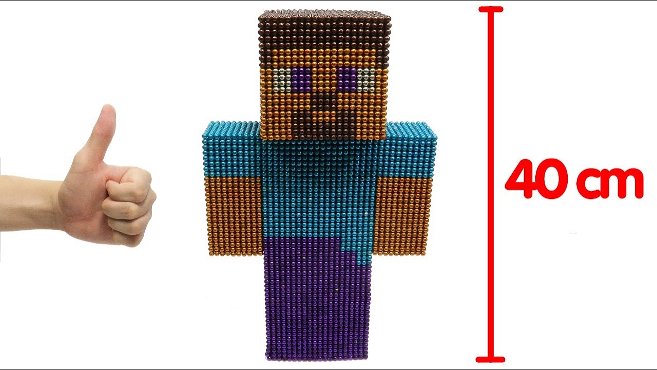 Make STEVE Minecraft with 50000 Magnetic Balls | Magnet Satisfation 100 ...