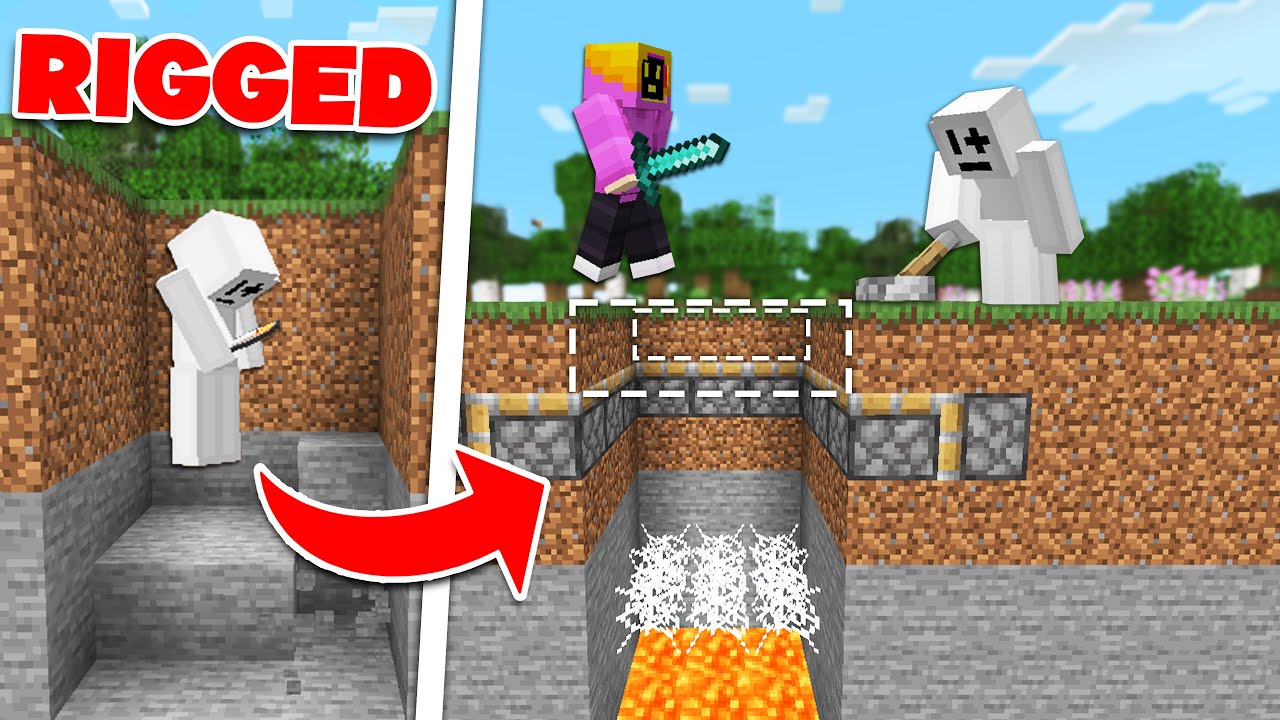 Minecraft Manhunt, But I SECRETLY Rigged The Map... - Minecraft videos