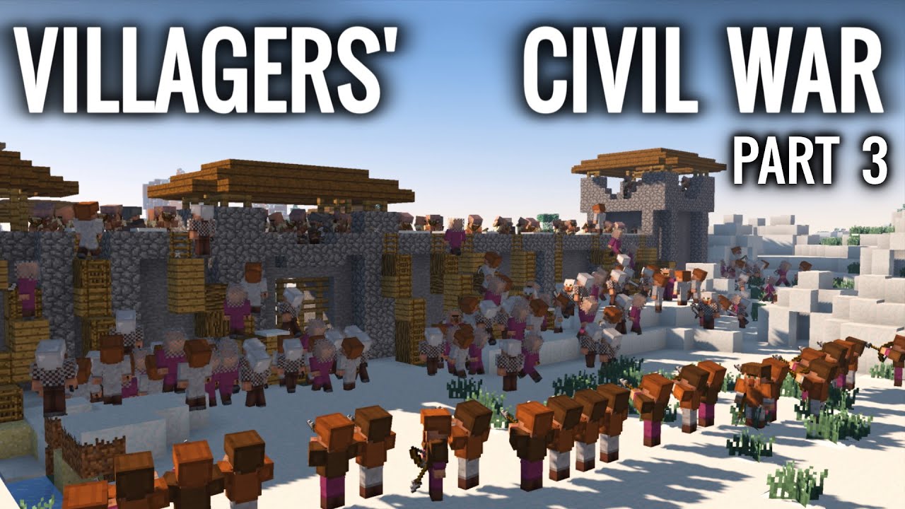 Minecraft - VILLAGERS' CIVIL WAR | Part 3 - Minecraft videos