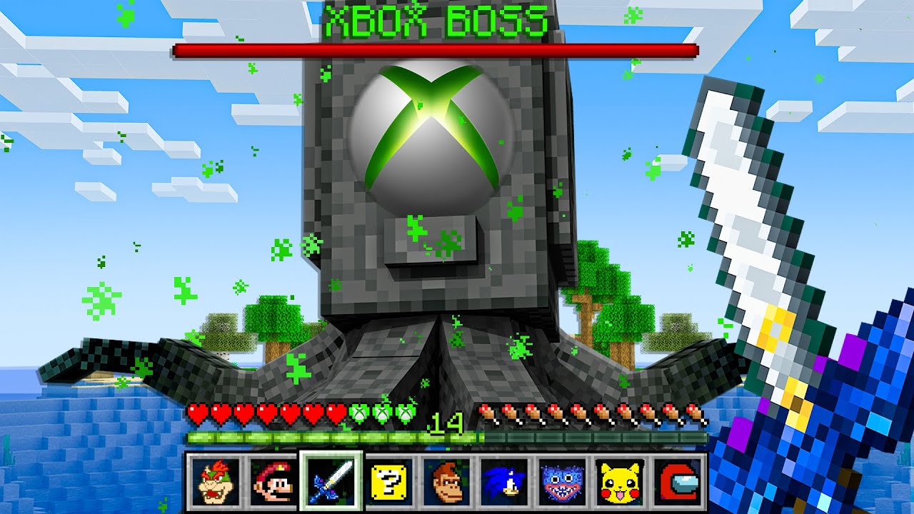 Minecraft but there's VIDEO GAME Bosses - Minecraft videos