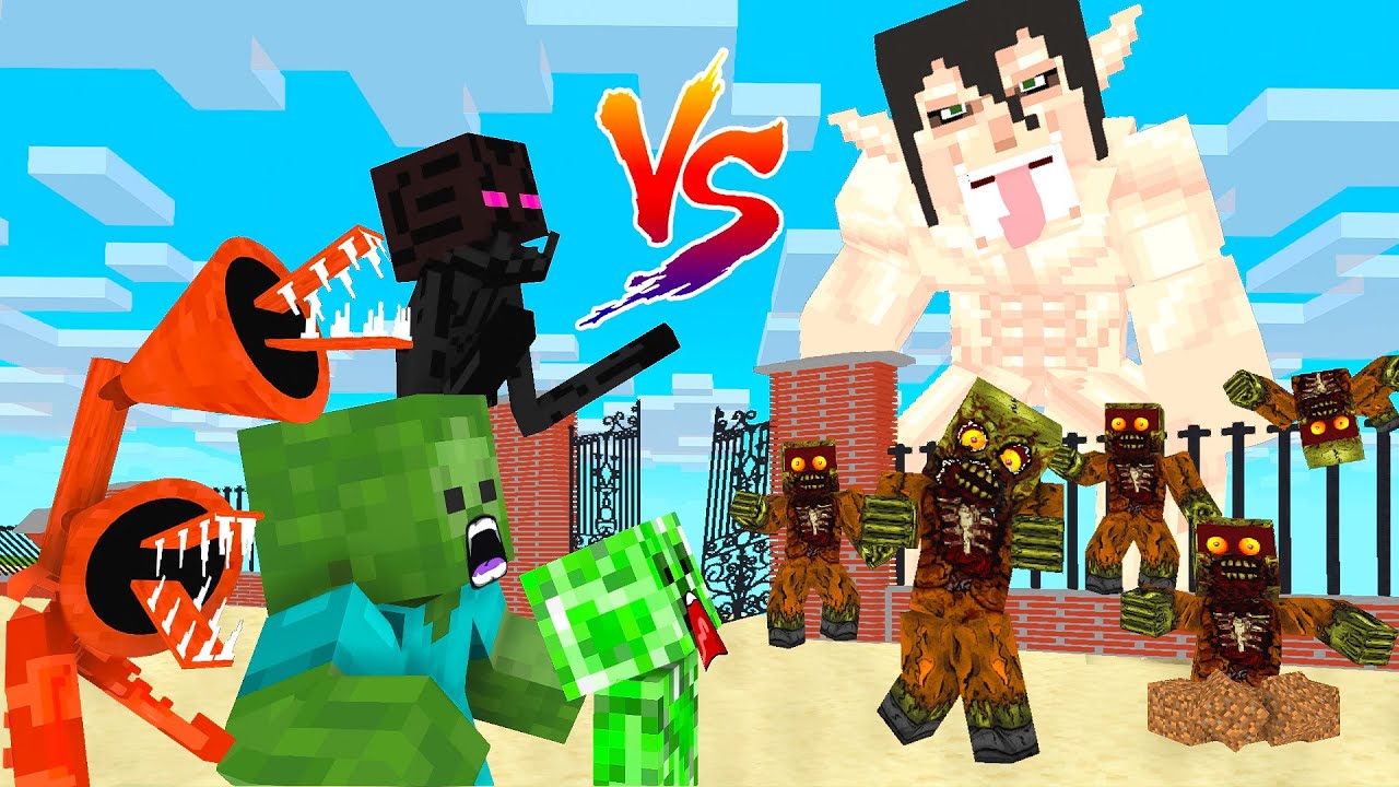 Monster School Siren Head Attack Monster and Titan - Minecraft ...
