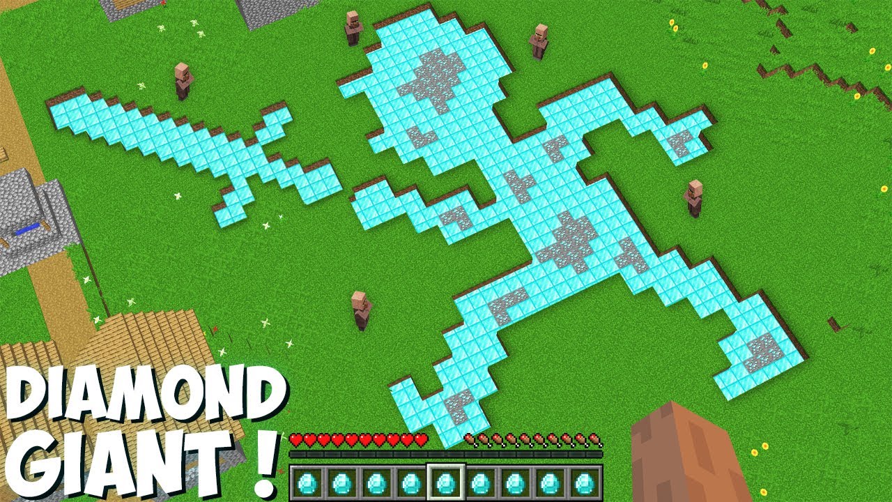 New SECRET BIGGEST GIANT DIAMOND PRINT NEAR THE VILLAGE in Minecraft ...