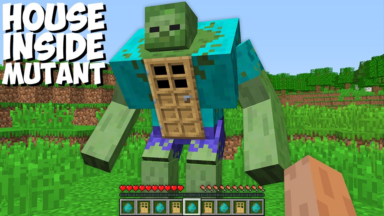 This SECRET HOUSE inside ZOMBIE MUTANT in Minecraft ! CHALLENGE 100% ...