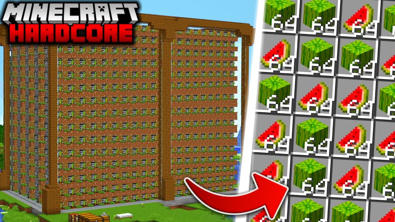 Building AUTOMATIC FARMS in Minecraft Hardcore (#7) - Minecraft videos