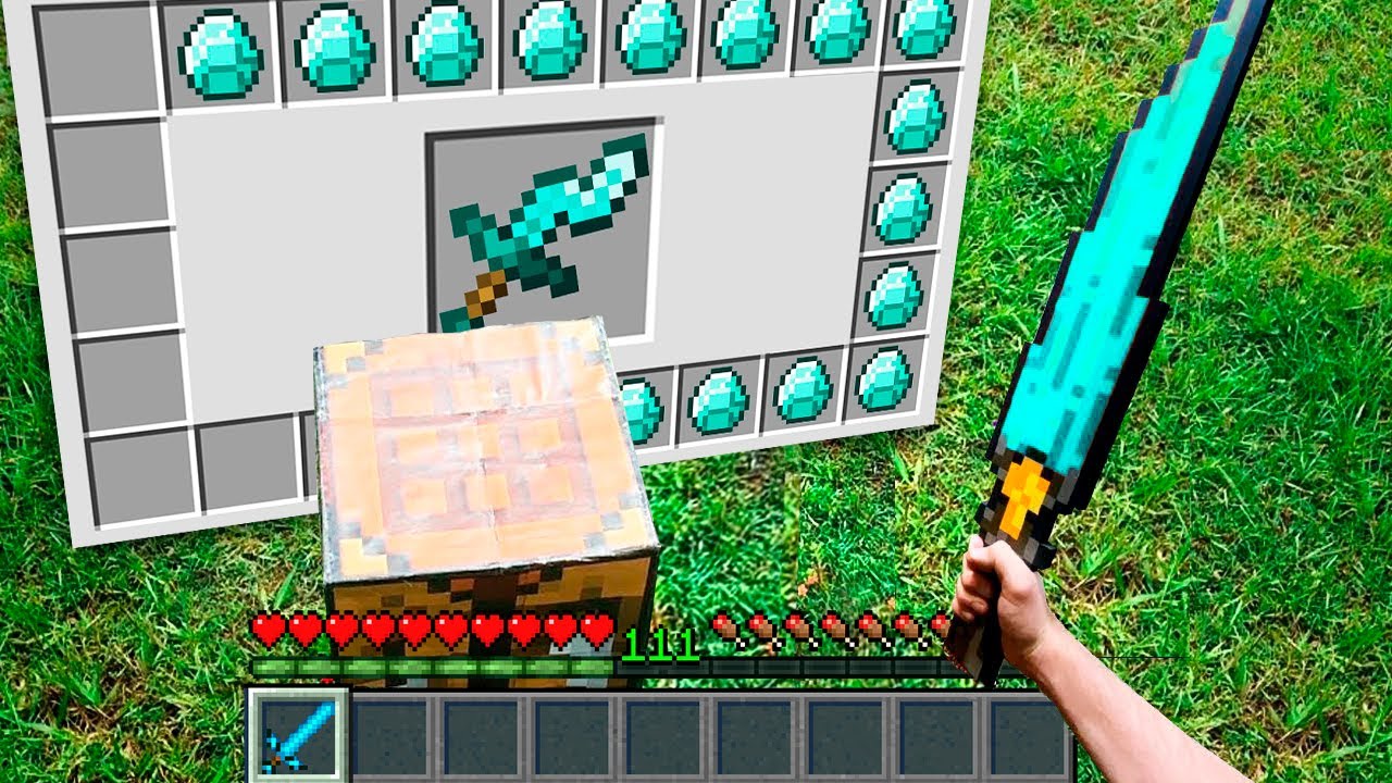 CRAFTING CURSED DIAMOND SWORD - Minecraft in Real Life POV | Realistic ...