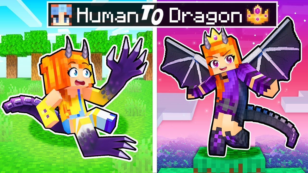 From HUMAN to DRAGON QUEEN in Minecraft - Minecraft videos