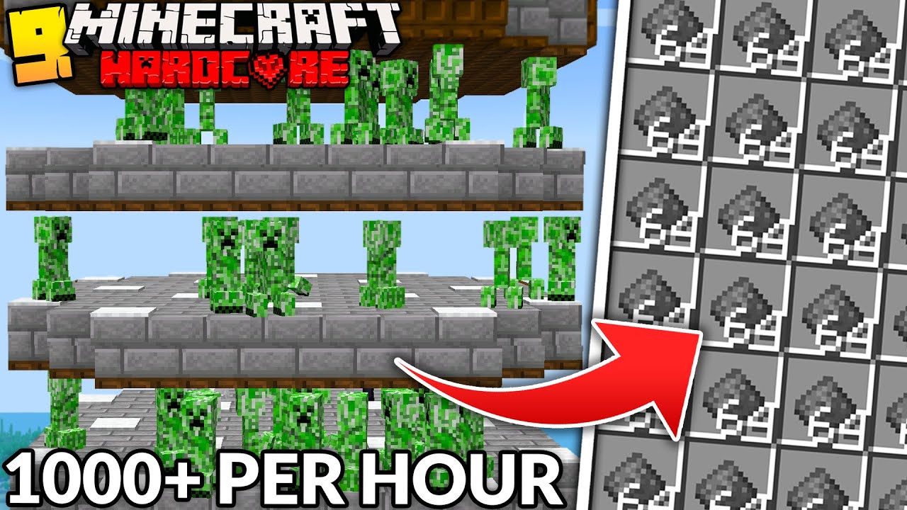 I Built a CREEPER FARM in Minecraft Hardcore - Minecraft videos