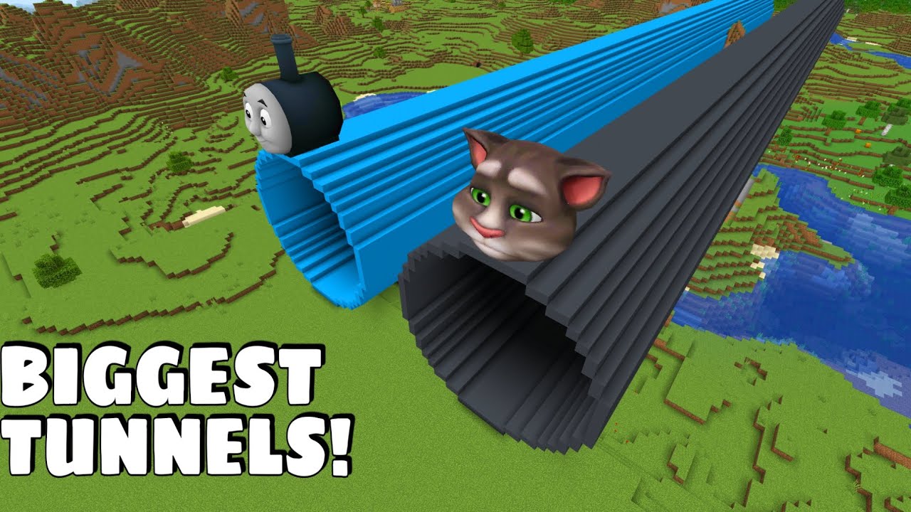 I found BIGGEST TUNNELS OF THOMAS AND TALKING TOM in Minecraft ...