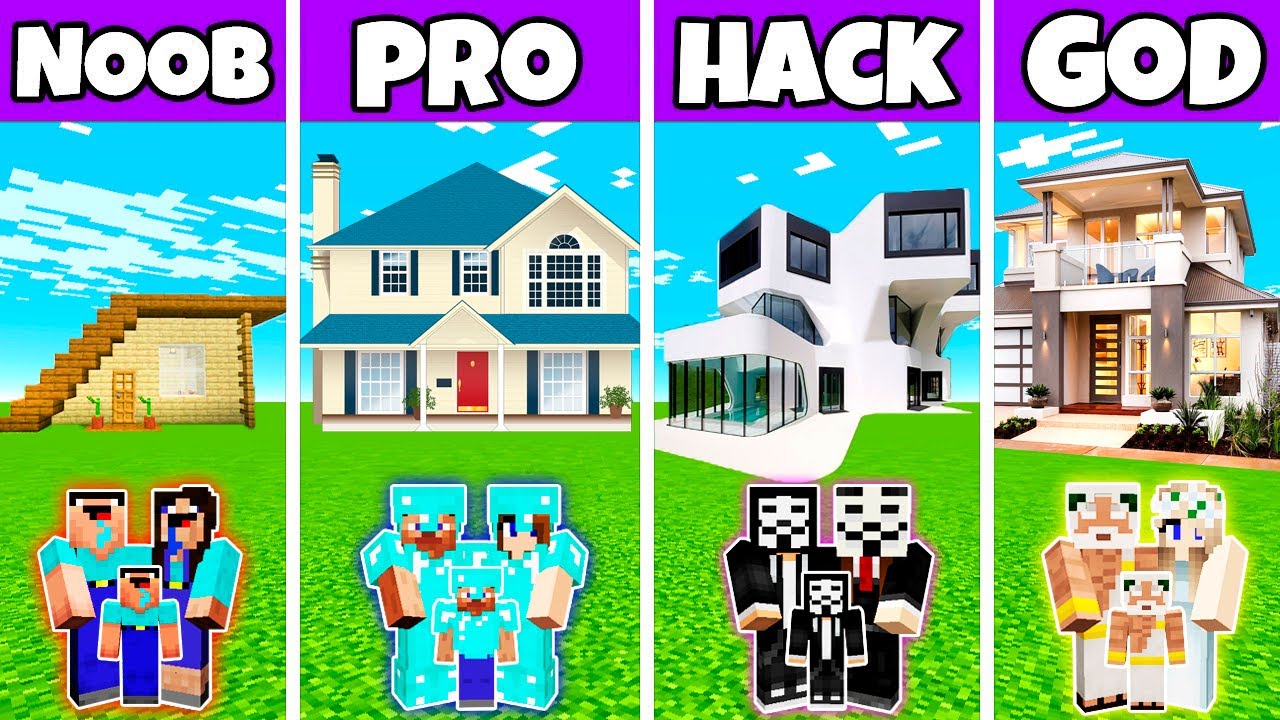 Minecraft: EASY PRETTY PRIME HOUSE BUILD CHALLENGE - NOOB vs PRO vs ...