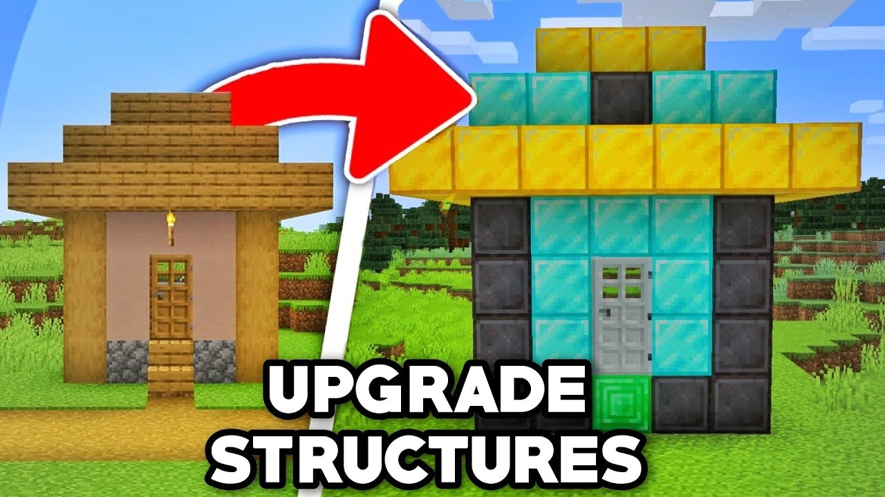 Minecraft but, we can Upgrade Structures - Minecraft videos