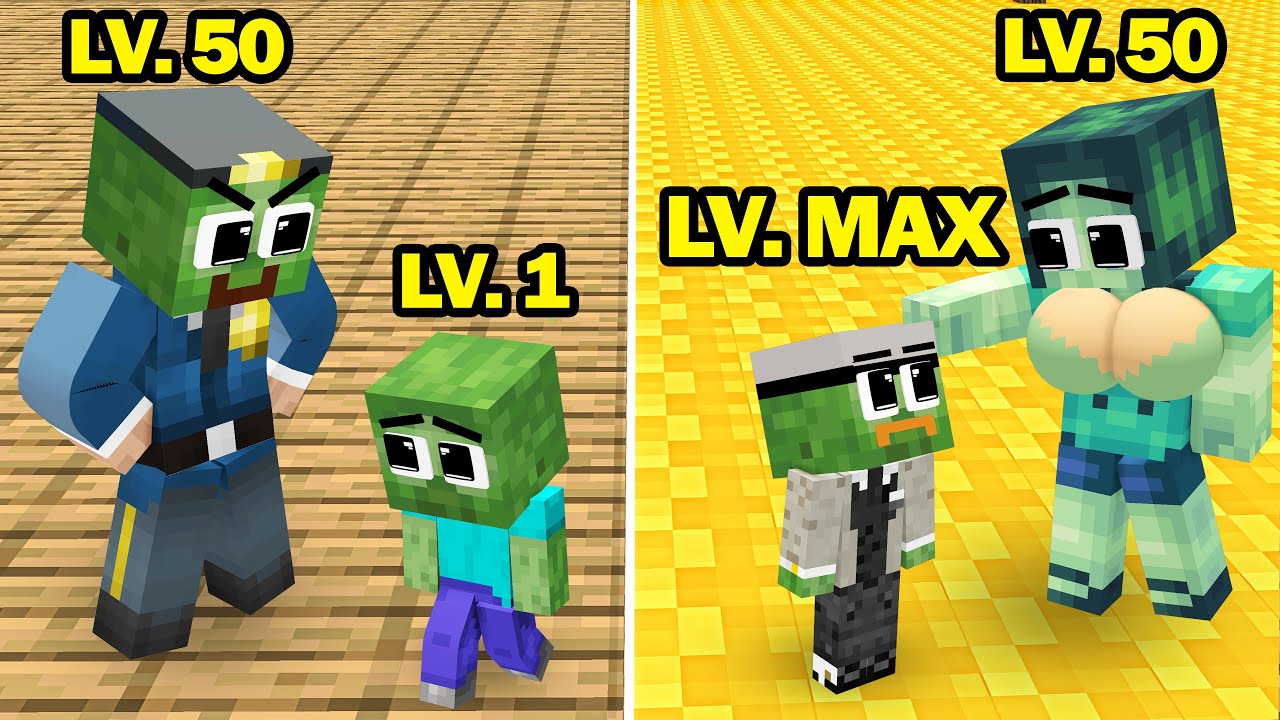 Monster School : BABY ZOMBIE Lv.1 - Lv.Max - Minecraft Animation ...