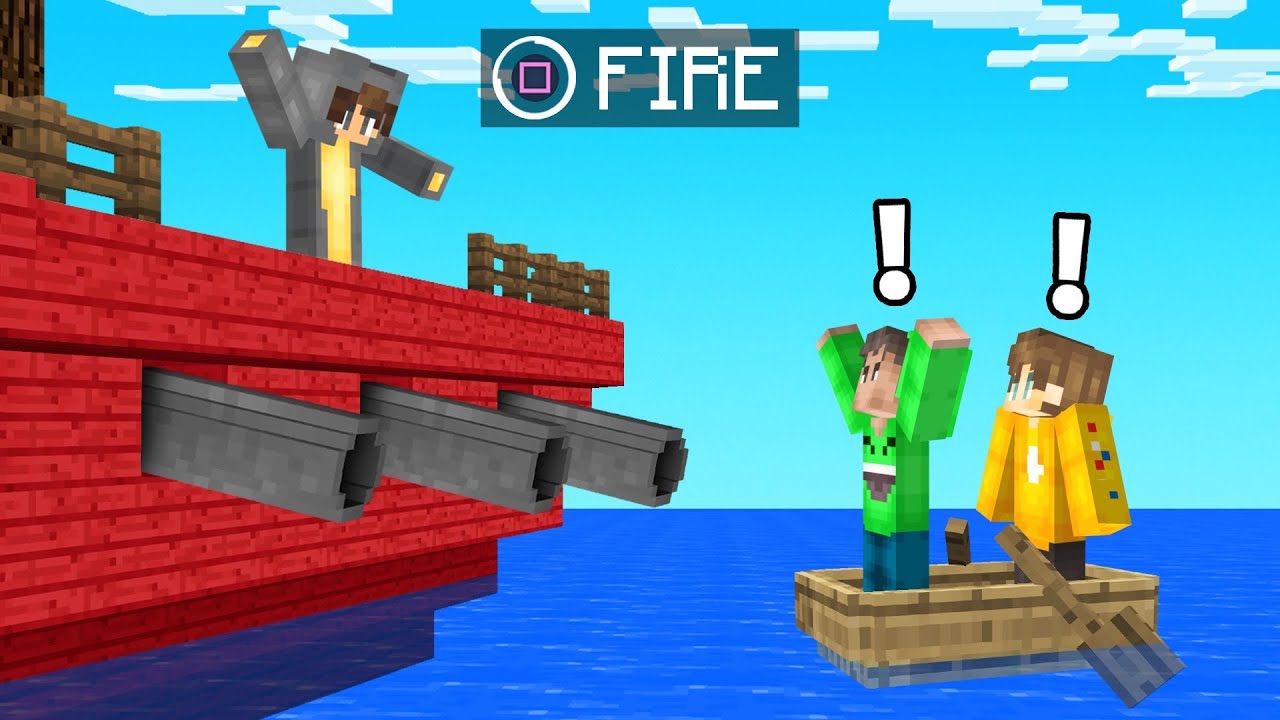 SHIP WARS Battle in Minecraft! (1v1v1) - Minecraft videos