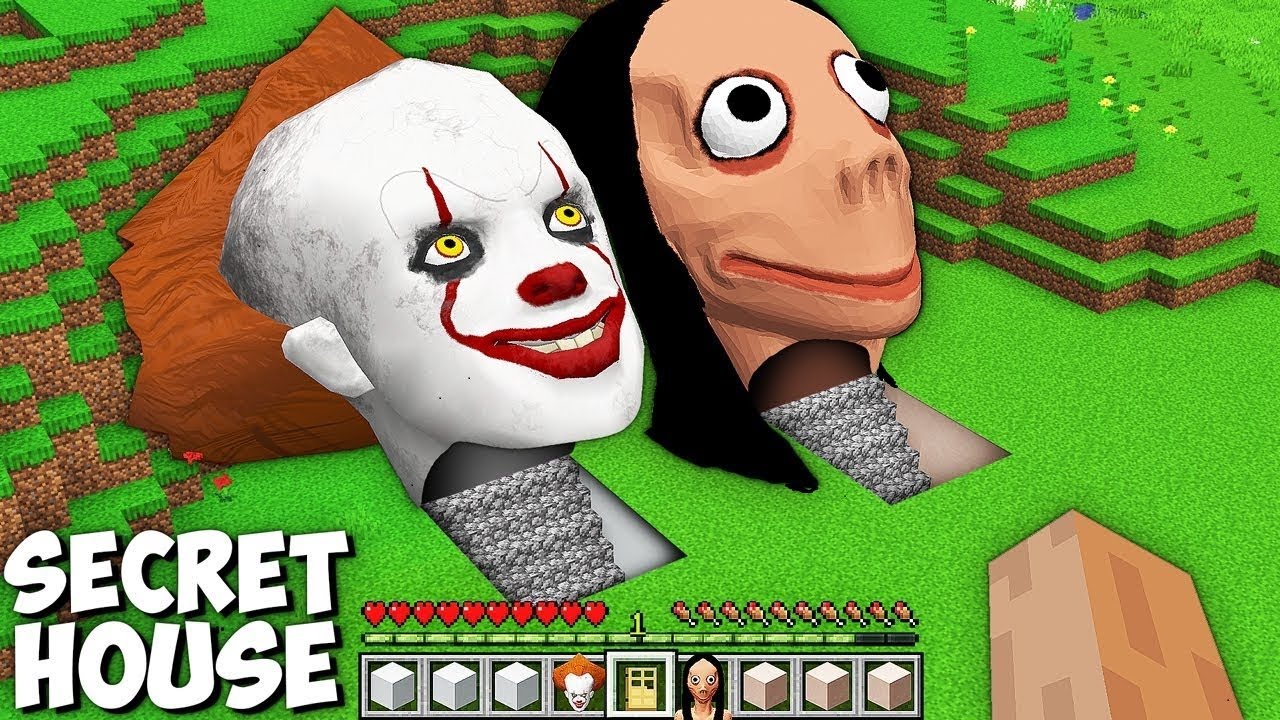 This IS SECRET BUNKER HEAD OF PENNYWISE AND MOBS in MINECRAFT ...