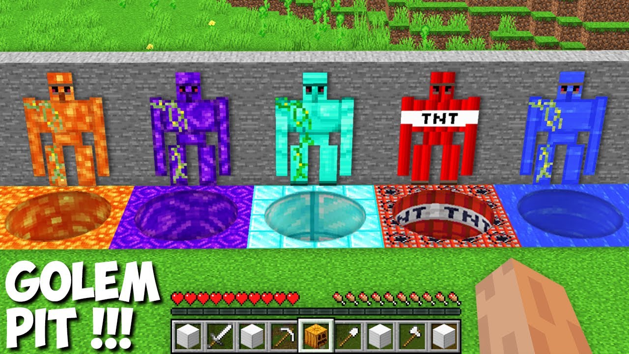 Where THESE SECRET GOLEM PIT LEAD ME in Minecraft ? LAVA vs WATER vs ...