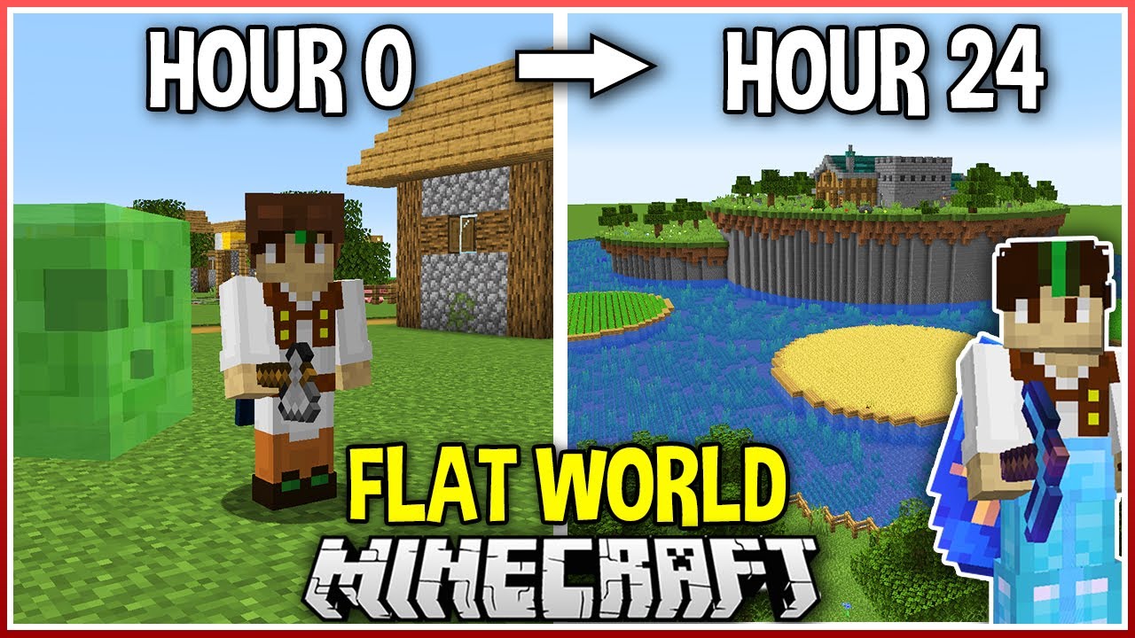 24 Hours in a Survival Flat World! (Minecraft 1.18) - Minecraft videos
