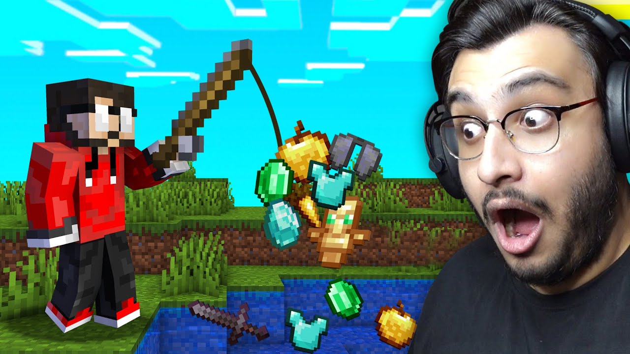 MINECRAFT BUT FISHING IS EXTREMELY OP | RAWKNEE - Minecraft videos