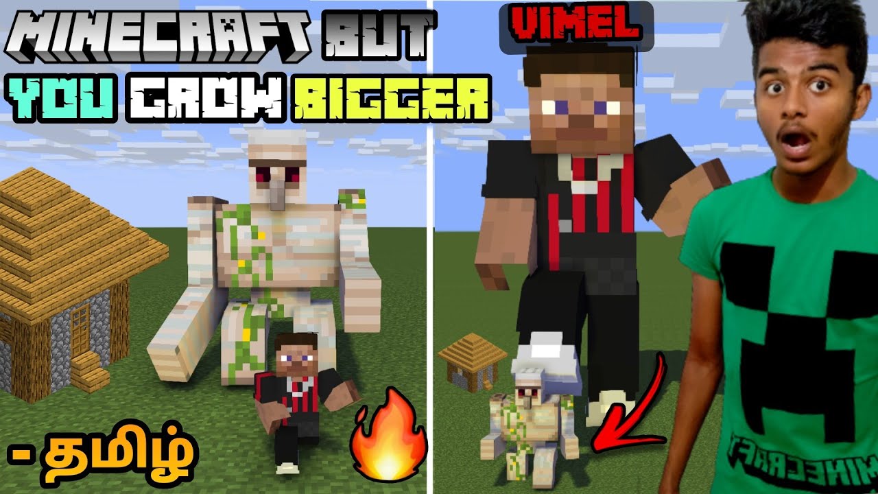 Minecraft But HEIGHT INCREASES EVERY MINUTE in Tamil | Minecraft Tamil ...