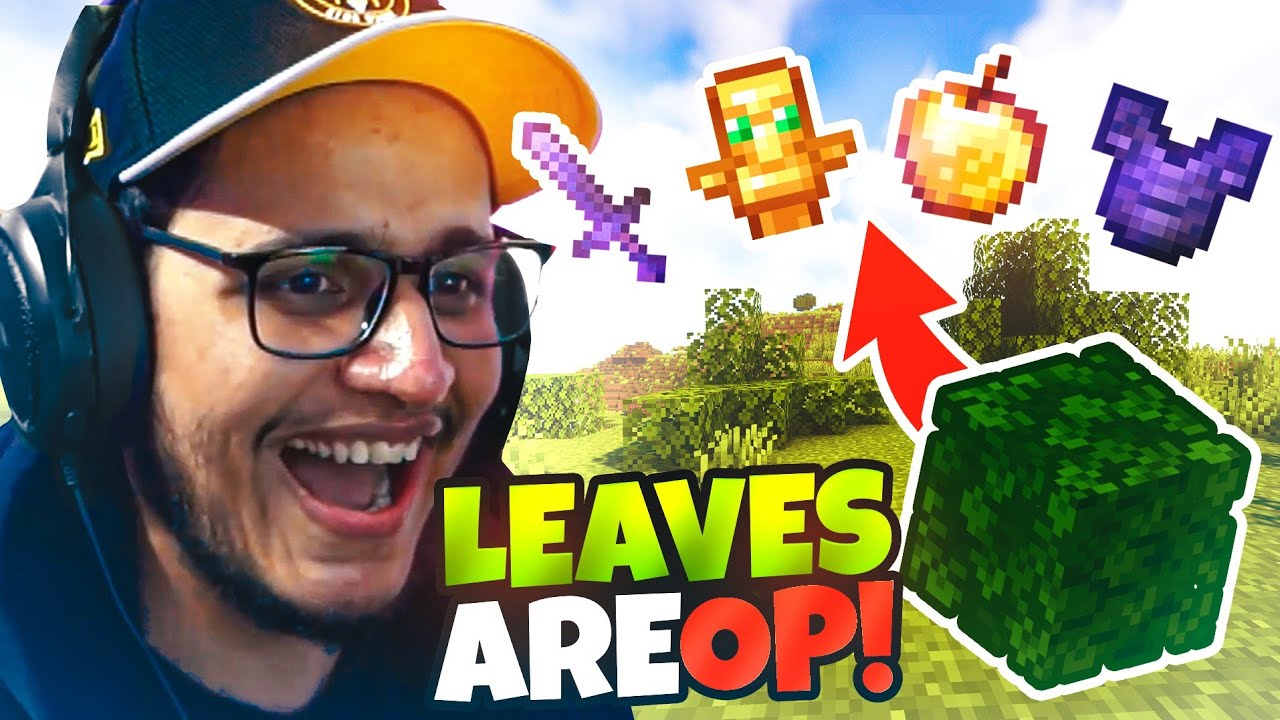 Minecraft But Leaves Drop OP Items - Minecraft videos