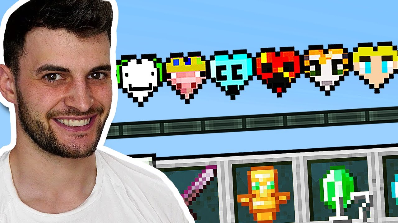 Minecraft, But There Are YouTuber Hearts... - Minecraft videos